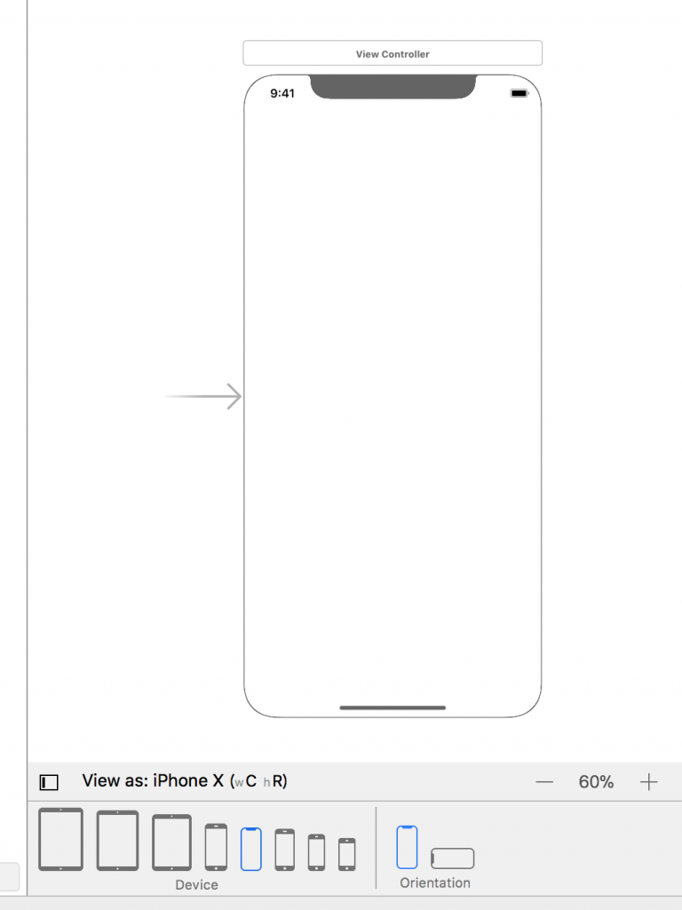 【Xcode9】StoryBoardで表示される外枠をiPhoneXやiPadなどに変更する方法【iOS11】 | ニートに憧れるプログラム日記