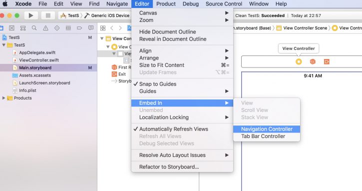 【Swift4】StoryboardでUINavigationControllerを設定する方法【Objective-C】 | ニートに憧れるプログラム日記