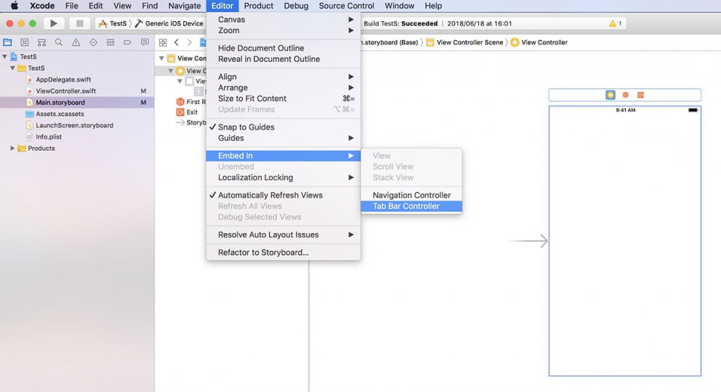 【Swift4】StoryboardでUINavigationControllerやUITabBarControllerを設定する方法【Xcode9】 | ニートに憧れるプログラム日記