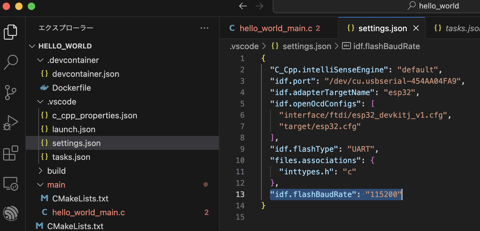 VScode + ESP-IDFでflashした時にA fatal error occurred: Unable to verify flash chip connection (No ...